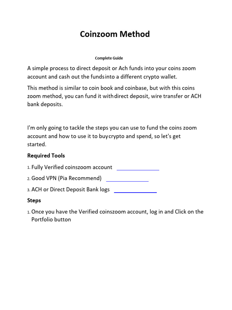 Coinzoom Method 2024 | PDF