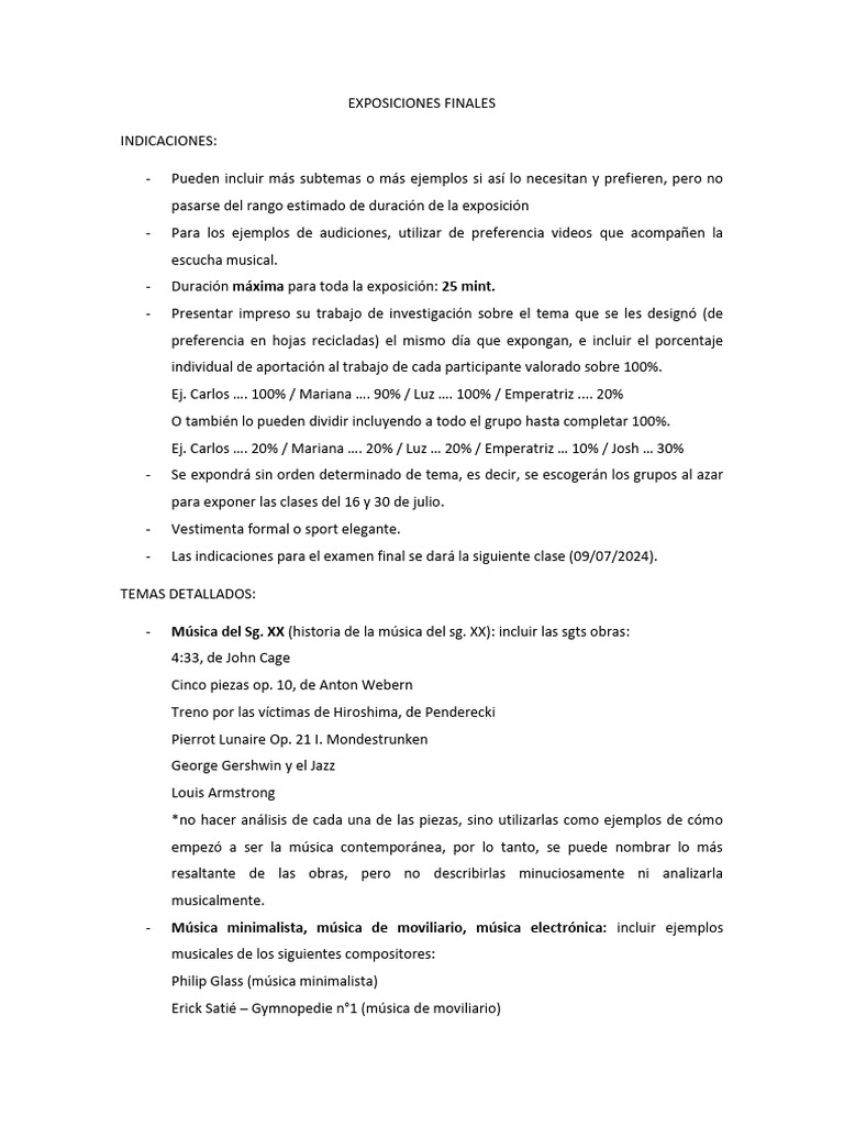 Guía para Exposiciones Musicales | PDF | Musicología