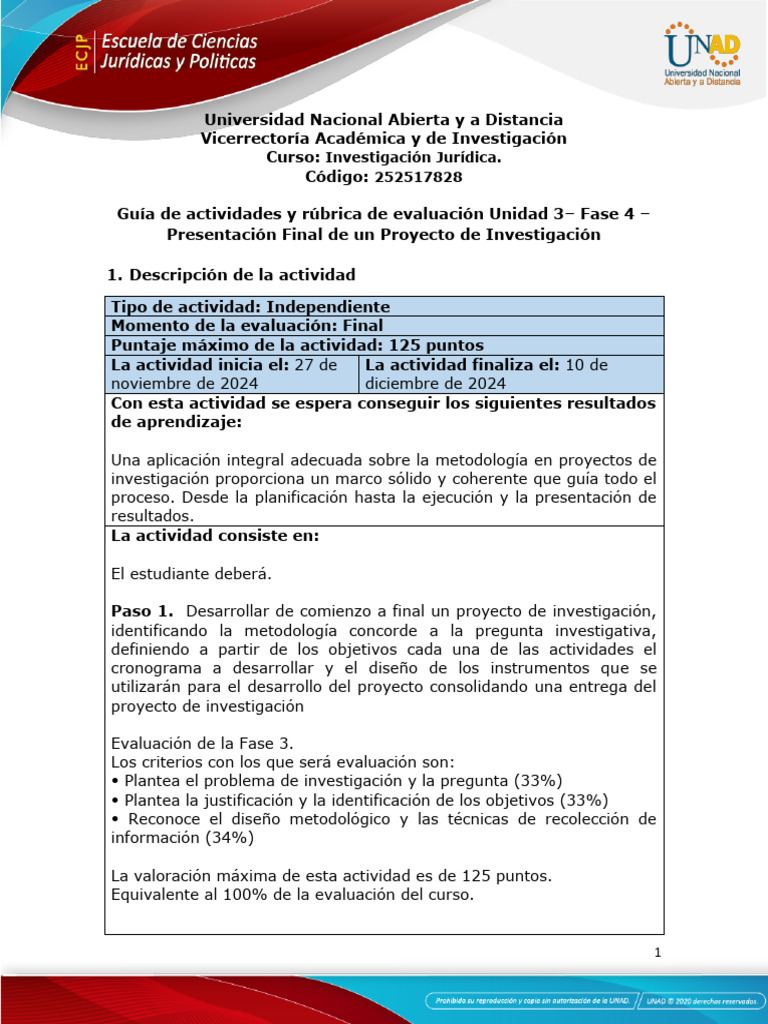 Guia de Actividades y Rúbirca de Evaluación - Unidad 3 - Fase 4 - Presentación Final de Un ...