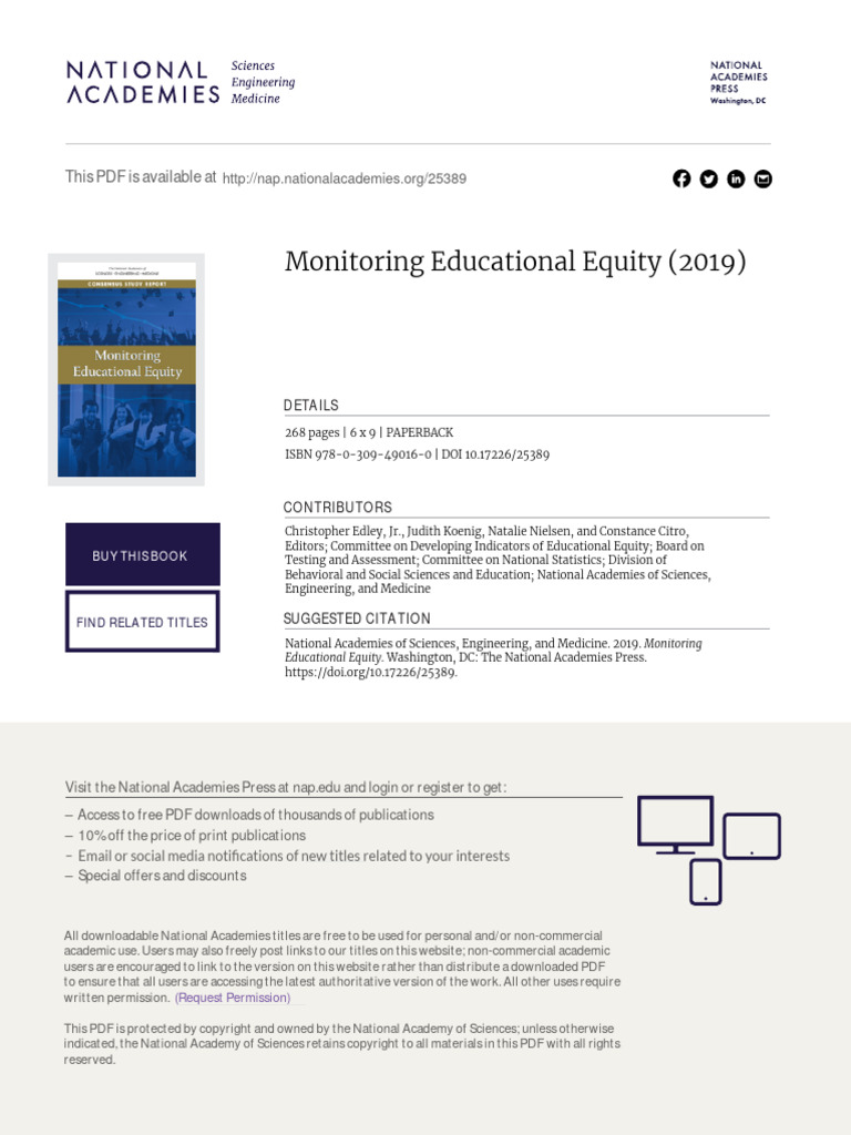 Monitoring Educational Equity (2019) : This PDF Is Available at | PDF ...