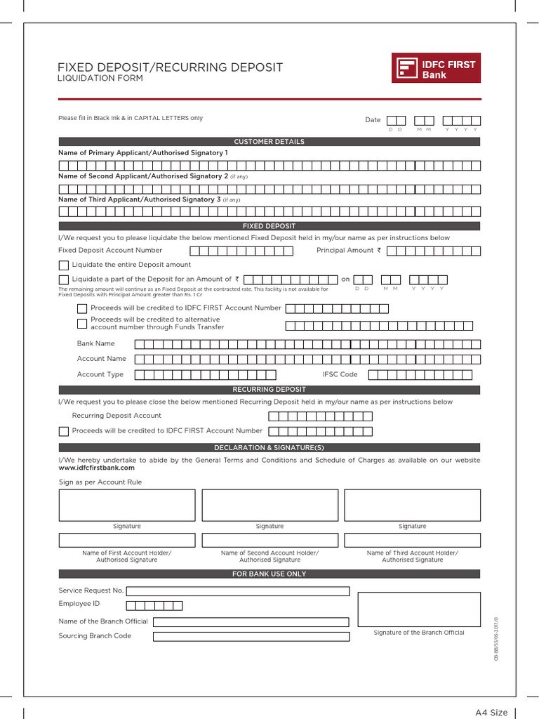 OD closer form | PDF | Deposit Account | Financial Services