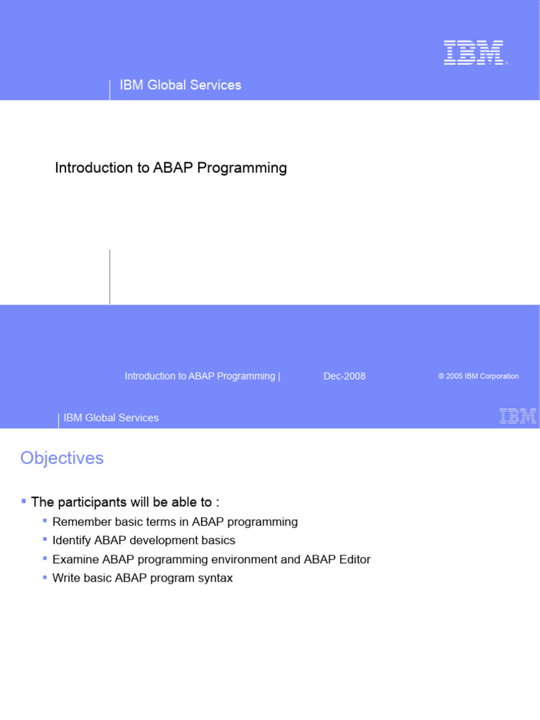 Chapter 02 - Introduction To ABAP Programming | PDF | Programming | Computer Program
