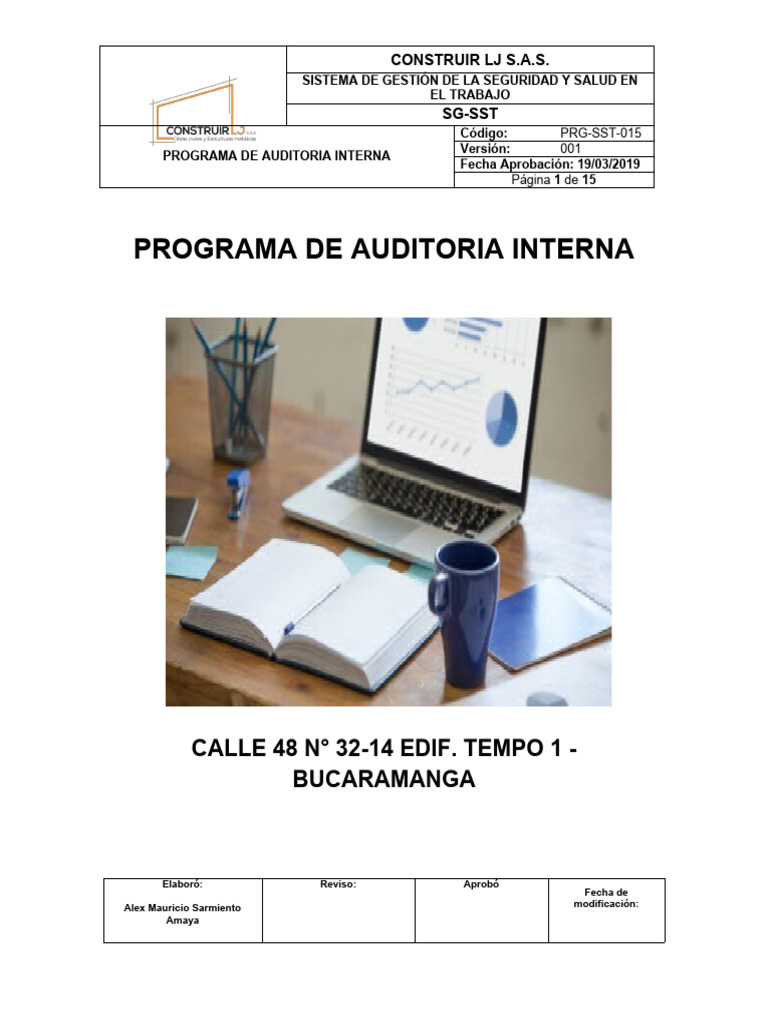 Programa Auditorias Internas | PDF | Auditoría | Contralor