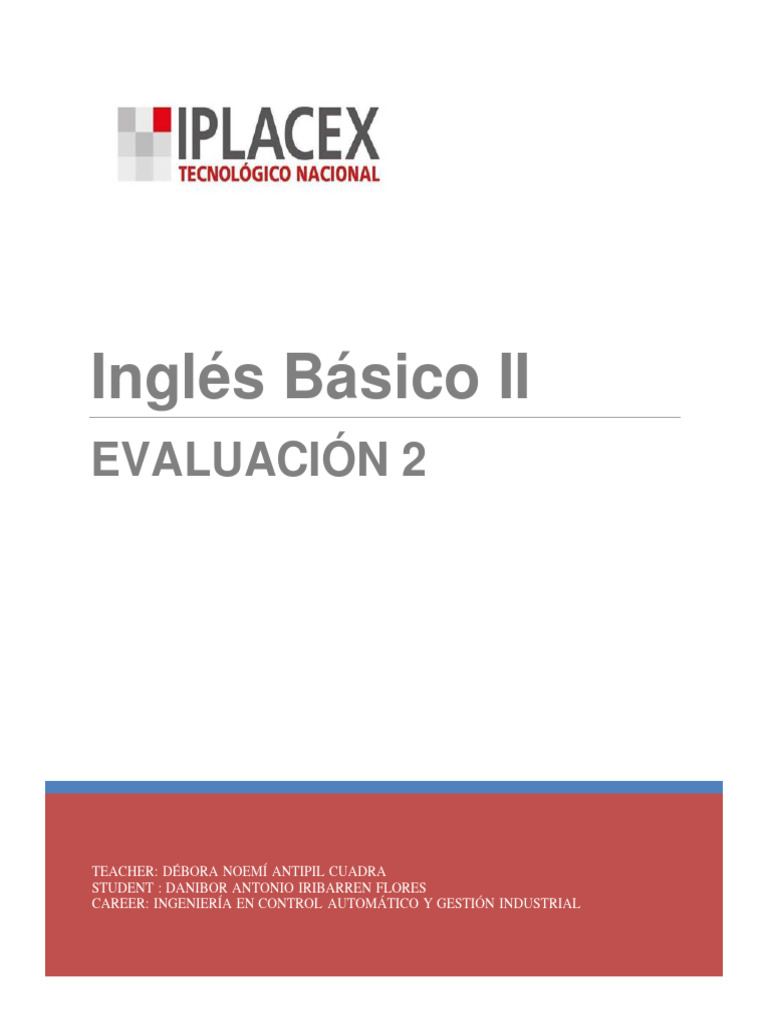 Eva2 Ingles DaniborIribarren | PDF | Verbo | Lingüística