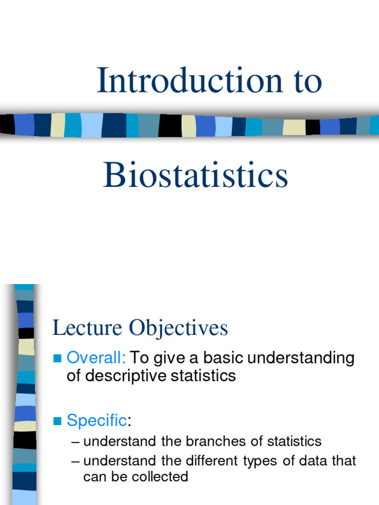 Introduction To Biostatistics | PDF | Statistics | Biostatistics