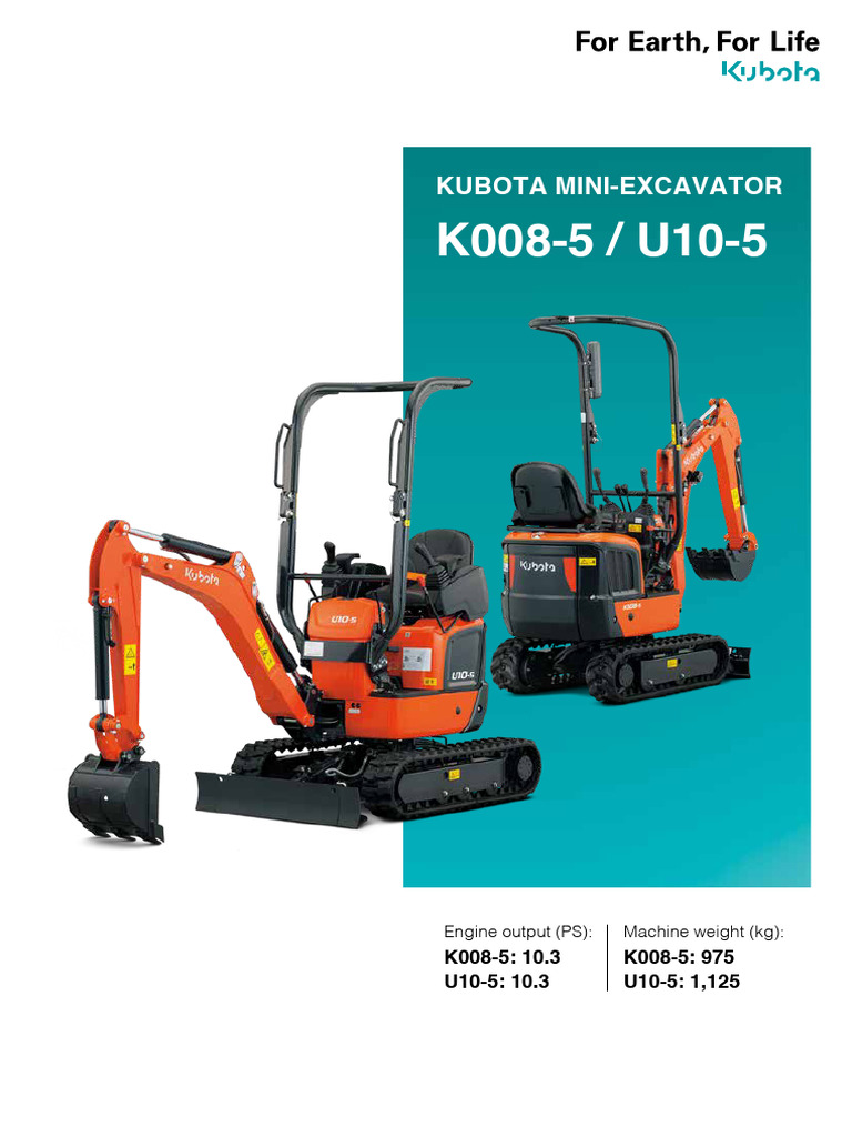 Kubota - k008 5 - U10 5 en Specification | PDF | Horsepower | Engines