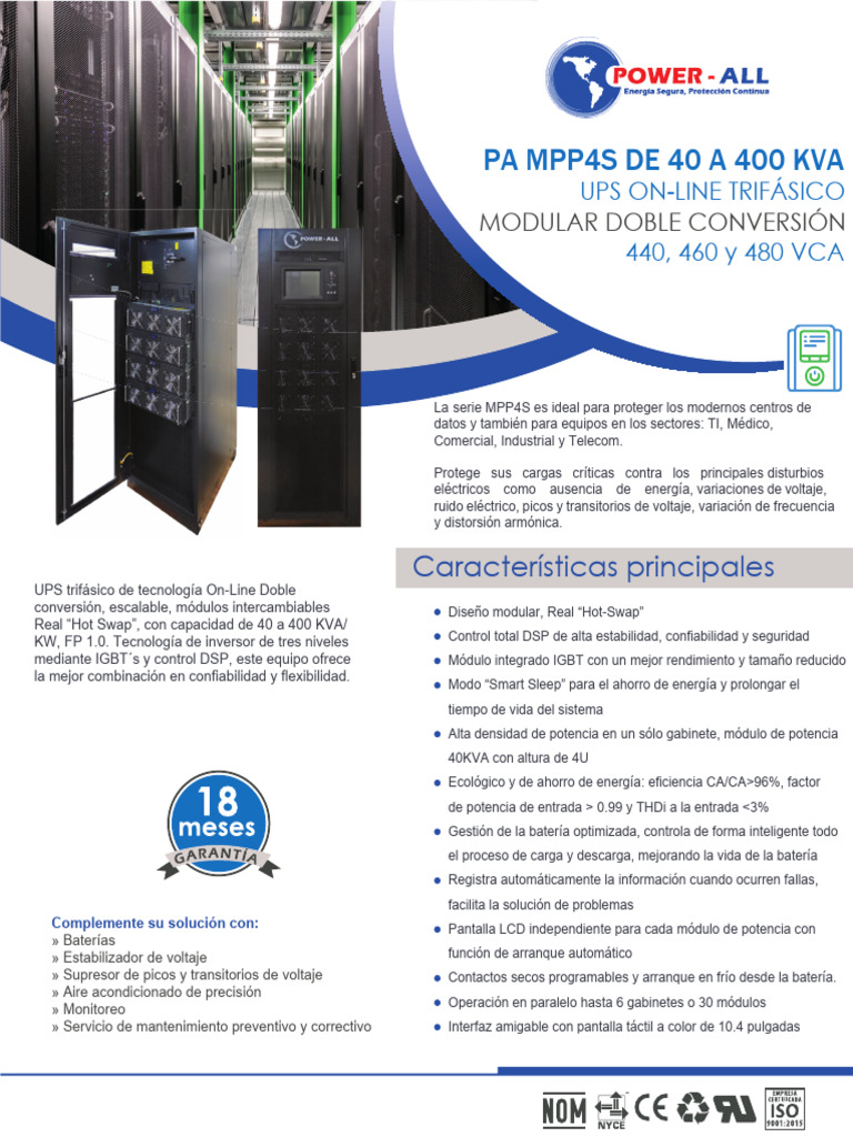 UPS Modular Trifásico 40-400 KVA | PDF | Ingeniería de confiabilidad ...