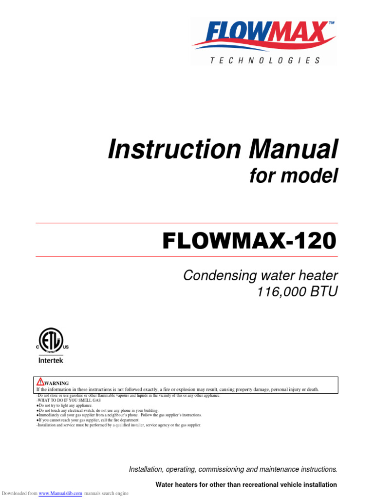Flow Max 120 | PDF | Water Heating | Valve