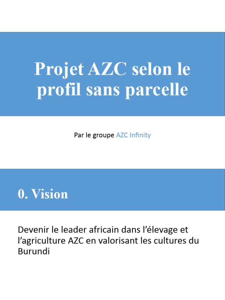 Projet AZC : Élevage et Agriculture au Burundi | PDF | Nourritures ...