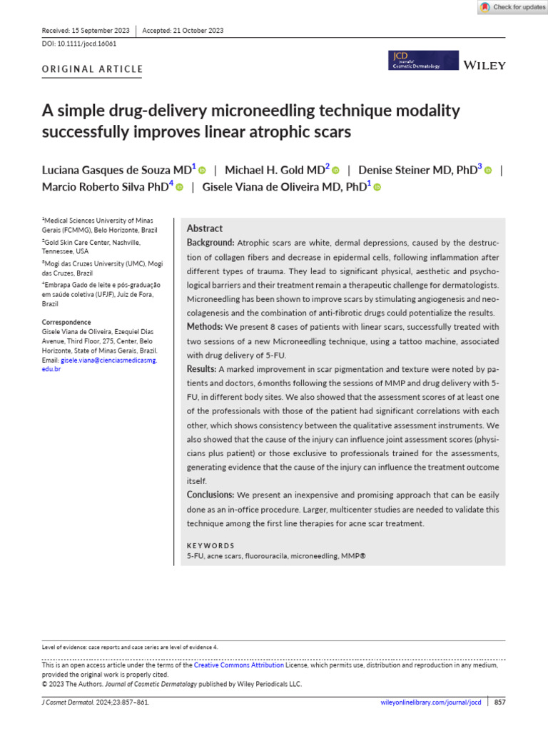 Souza (2024) A Simple Drug-Delivery Microneedling Technique Modality ...