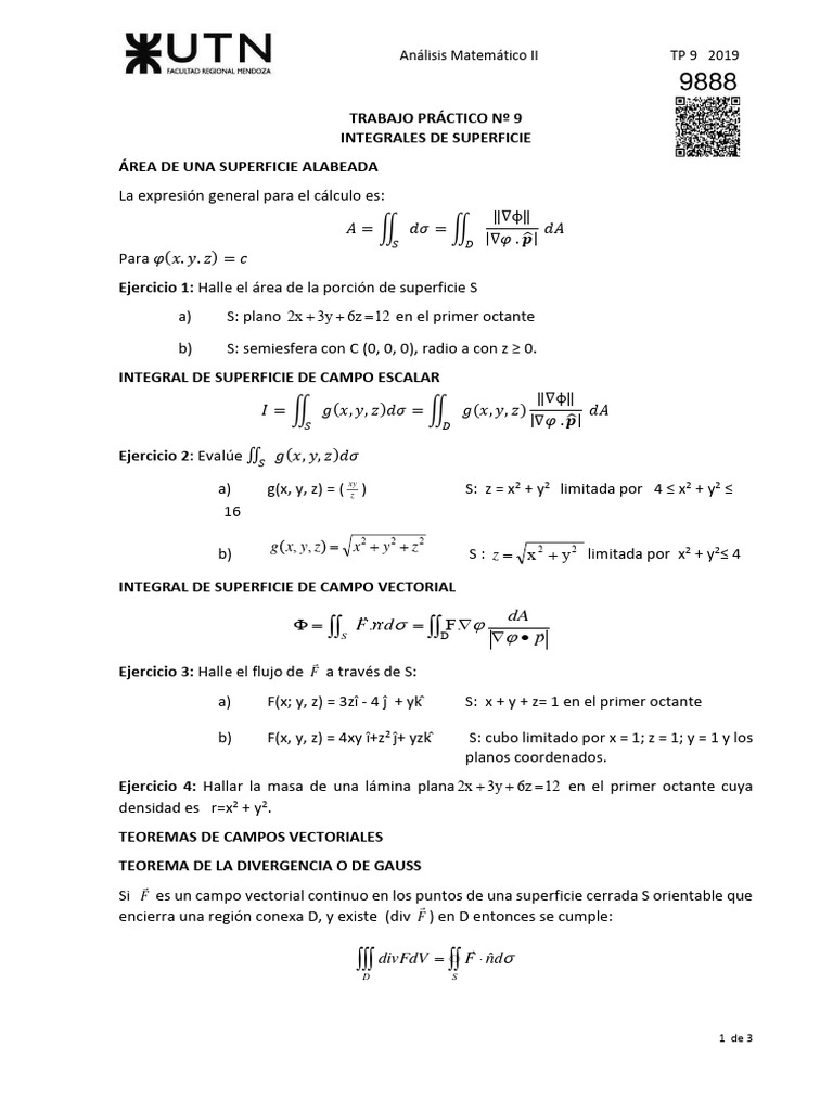 9888 TP09-AM2 2019 Renzi | PDF | Integral | Divergencia