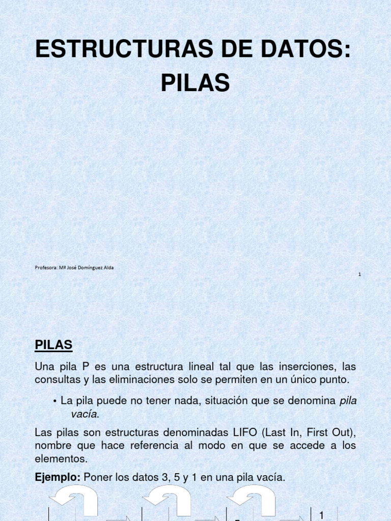 Semana - 5 - Tema 2 - Pilas | PDF | Programación de computadoras | Algoritmos y Estructuras de Datos