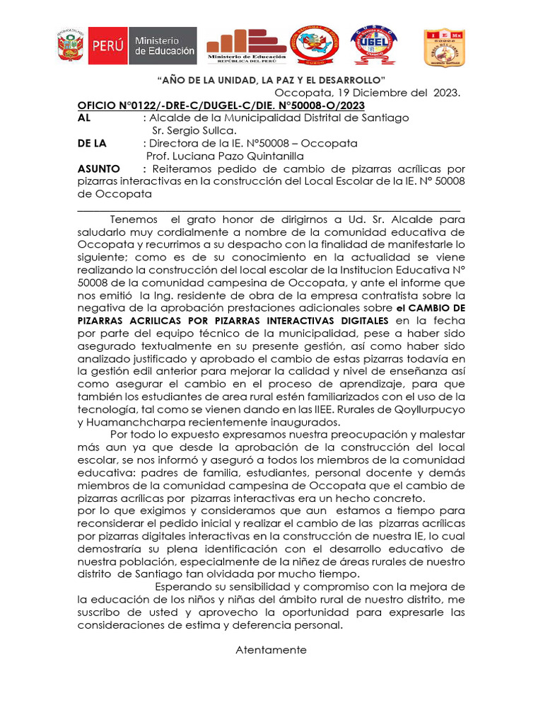 Oficio 122 | PDF | Aprendizaje