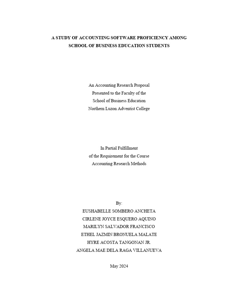 Accounting Software Proficiency Study | PDF | Statistics | Questionnaire