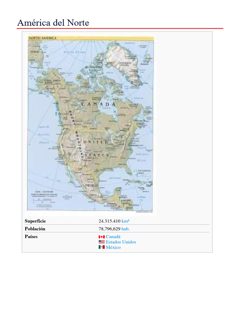 Geografía y Población de América del Norte | PDF | América del Norte ...
