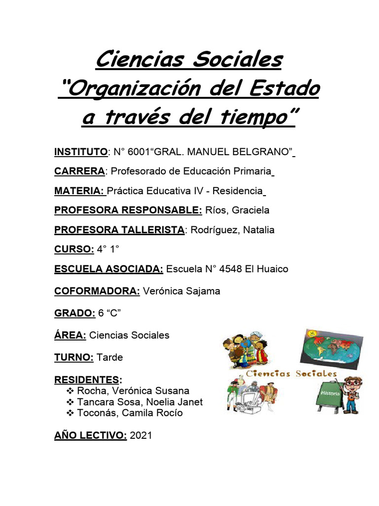 Propuesta de Ciencias Sociales-Rocha, Tancara, Toconás-4° 1° | PDF | Constitución | Argentina