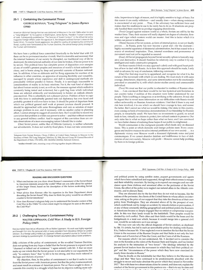 Kennan's Long Telegram on Containing Communism | PDF | Containment ...