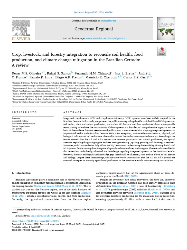 Geoderma Regional | PDF | Soil | Intensive Farming