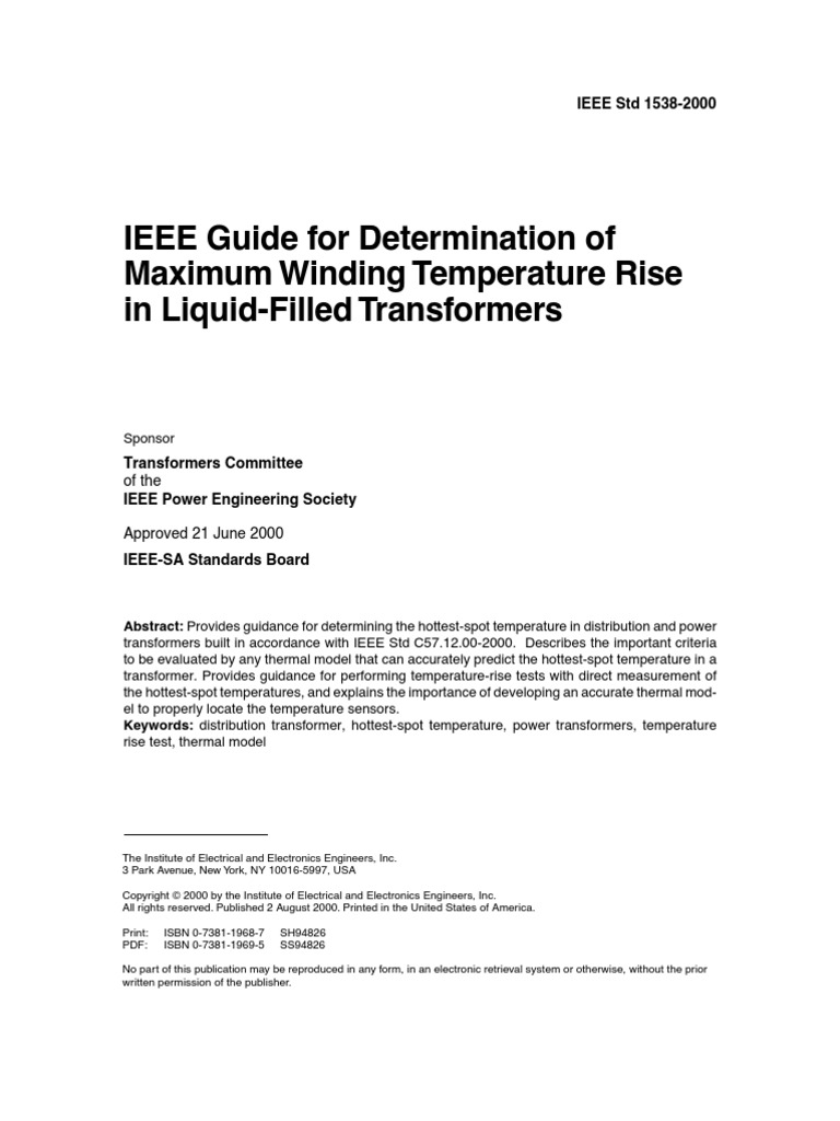 IEEE Guide For Determination of Maximum Winding Temperature Rise in ...
