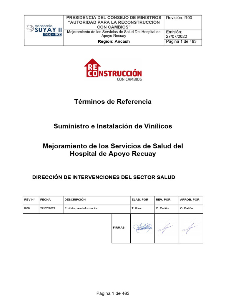 TDR - Sum. e Inst. de Vinílicos | PDF | Seguro | Hospital