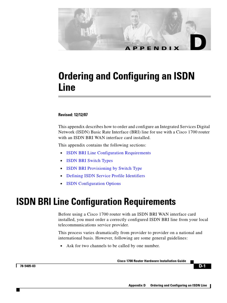 Ordering and Configuring An ISDN Line | PDF | Router (Computing) | Data ...