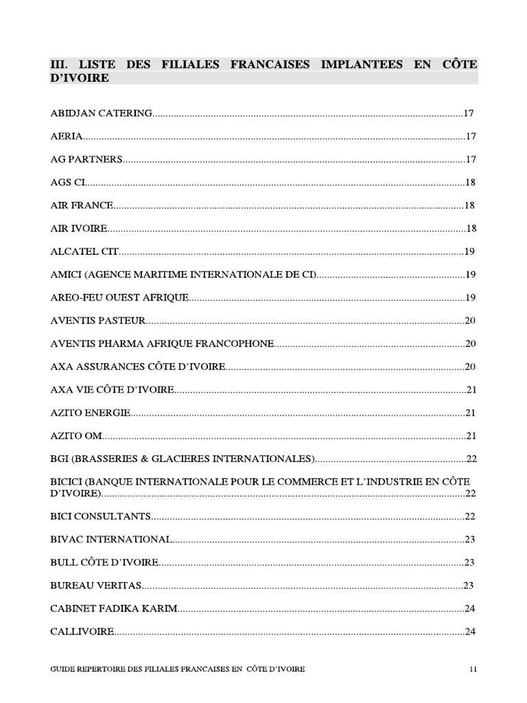 Les Entreprises Francaises en Ci | PDF