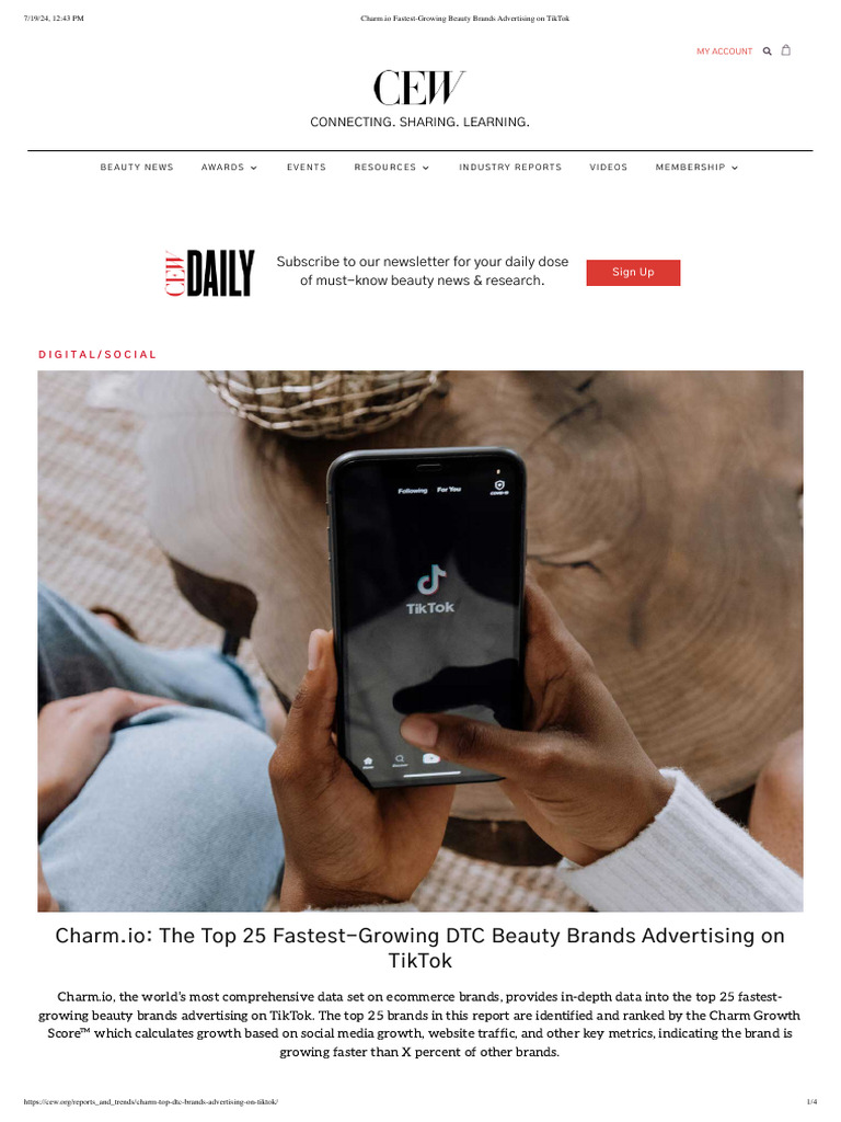 Charm - Io Fastest-Growing Beauty Brands Advertising On TikTok | PDF ...