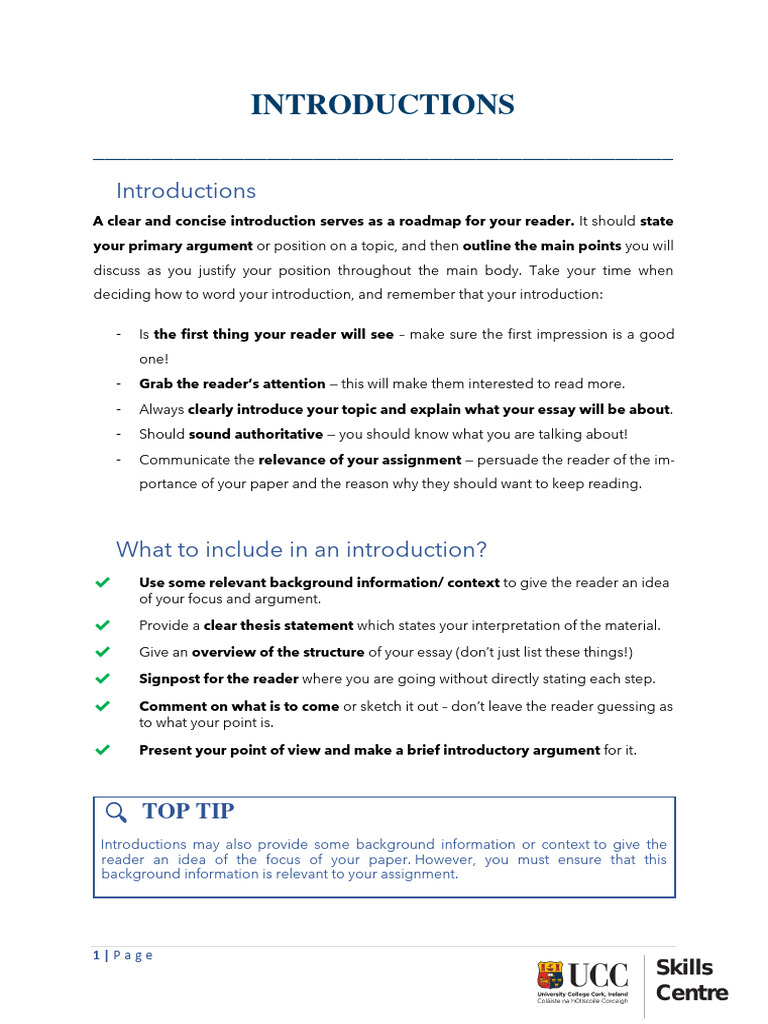 Introductions | PDF | Essays | Information