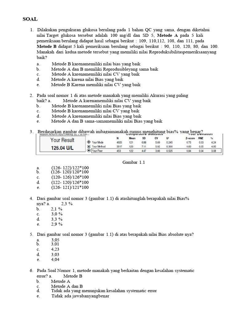 SOAL Validasi Dan Mutu | PDF | Metode & Bahan Ajar