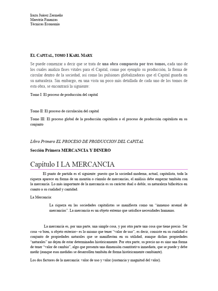 El Capital | PDF | Capital (economía) | Explotación del trabajo