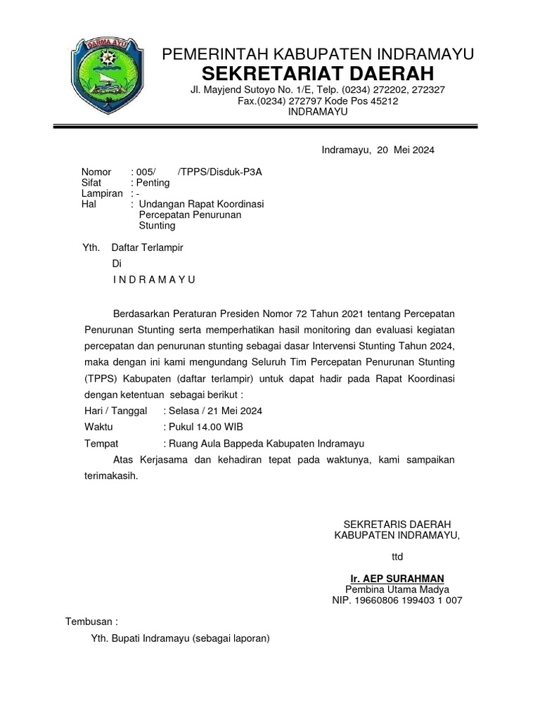 Surat Undangan Rakor 21 Mei 2024 | PDF