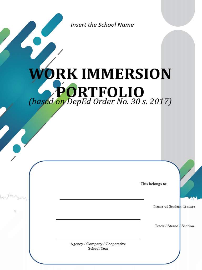 SHS Work Immersion Portfolio Guide | PDF | Job Interview | Leadership