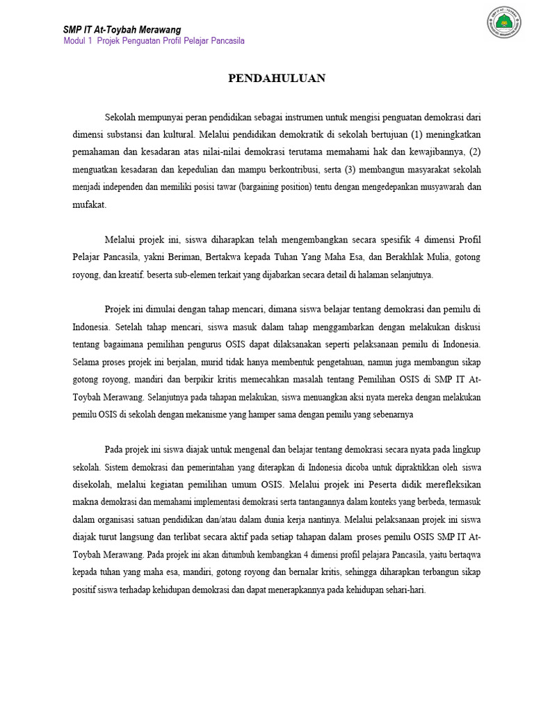 Laporan Kegiatan P5 Suara Demokrasi | PDF