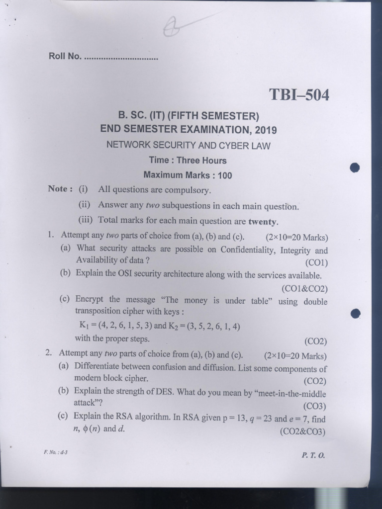 5TH Sem BSC It 2019 | PDF