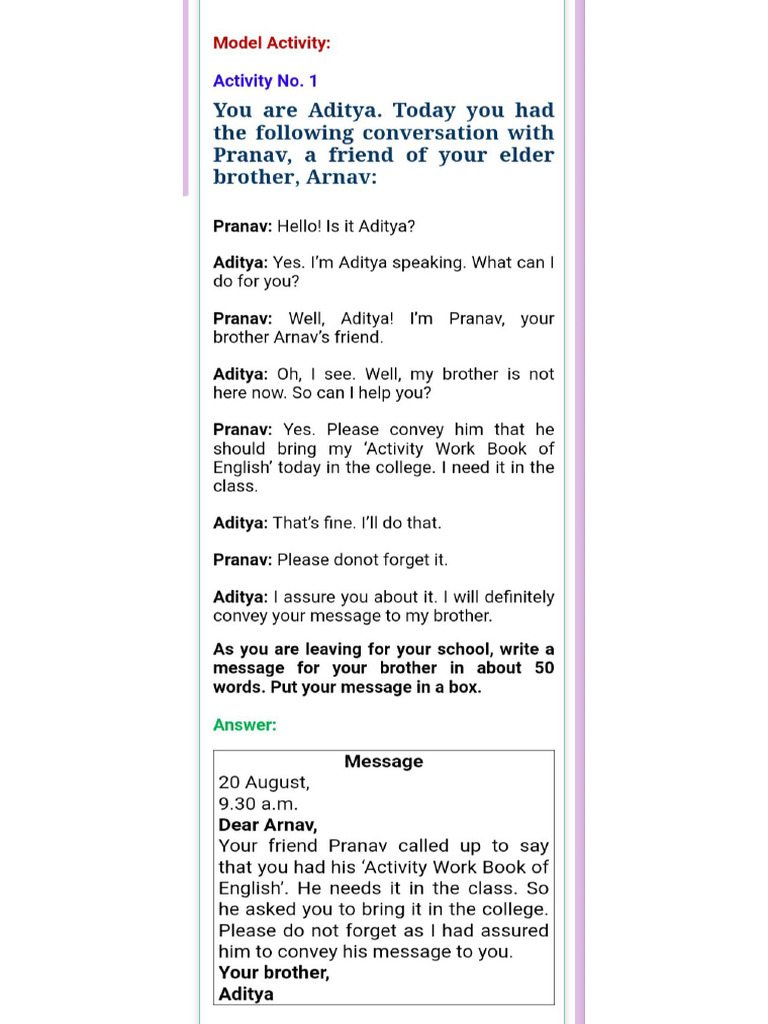 Examples On Virtual Message | PDF