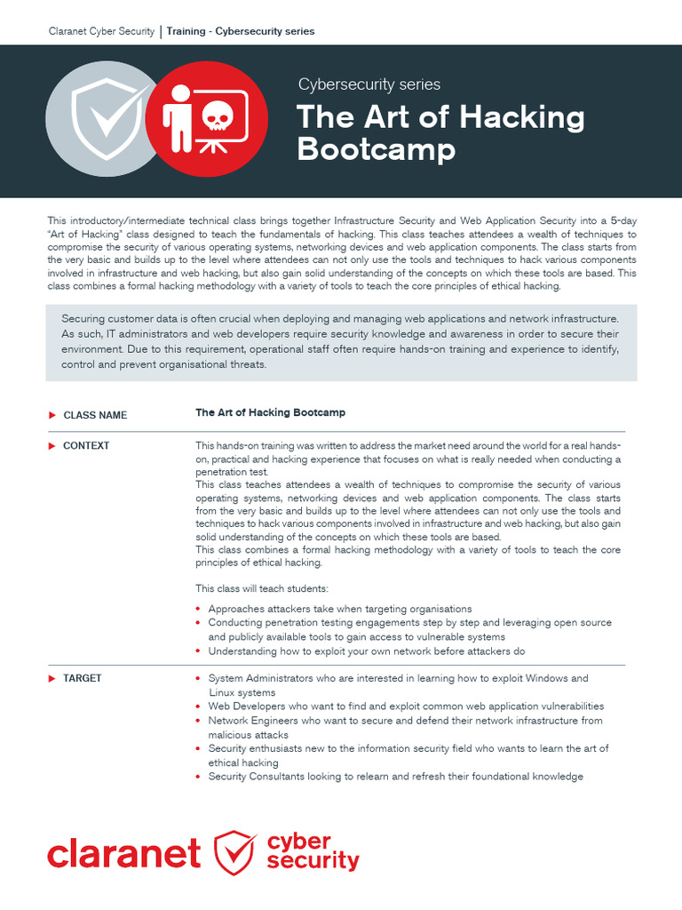 5daysvs Datasheet Claranet Sec-Training Arthacking | PDF | Security | Computer Security