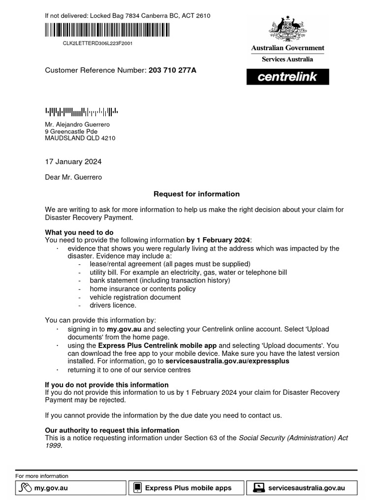 Request for Information Letter_D306L223F2 | PDF | Information | Privacy