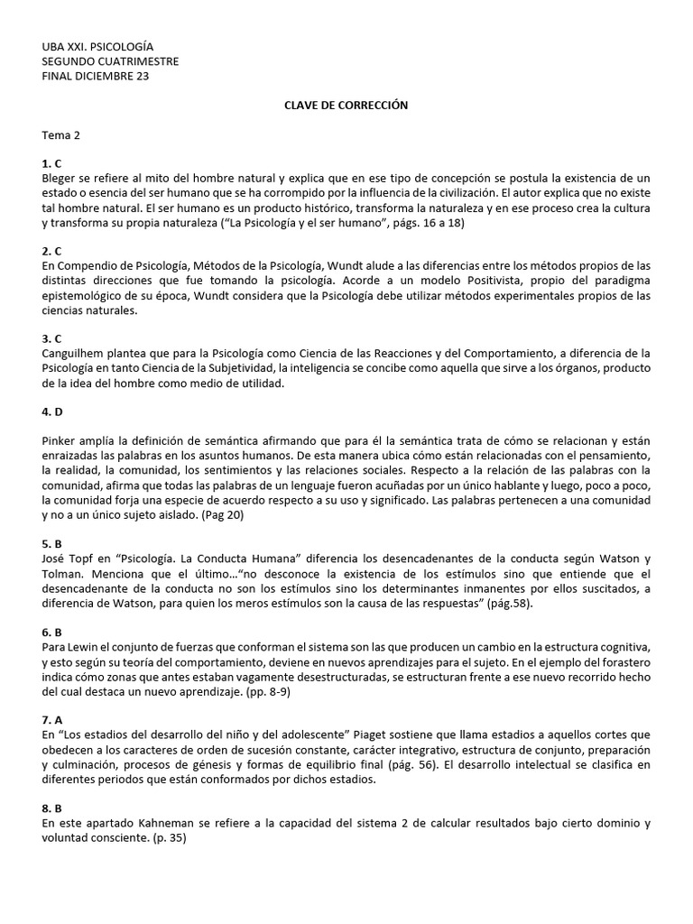 Final Dic 23 Tema 2. CLAVE | PDF | Sicología | Psicología Social