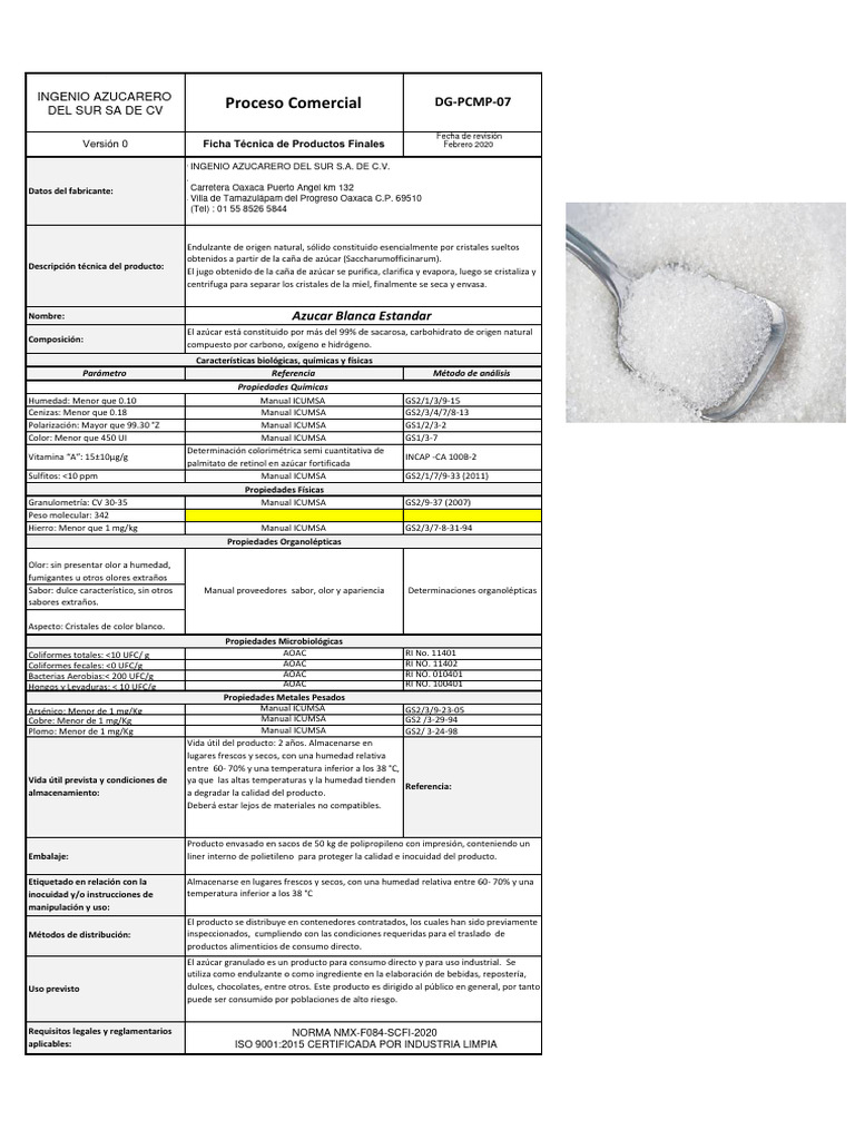 Aspectos del Azúcar ICUMSA GS2/1/3/9-15 | PDF | Azúcar | Dieta y nutrición