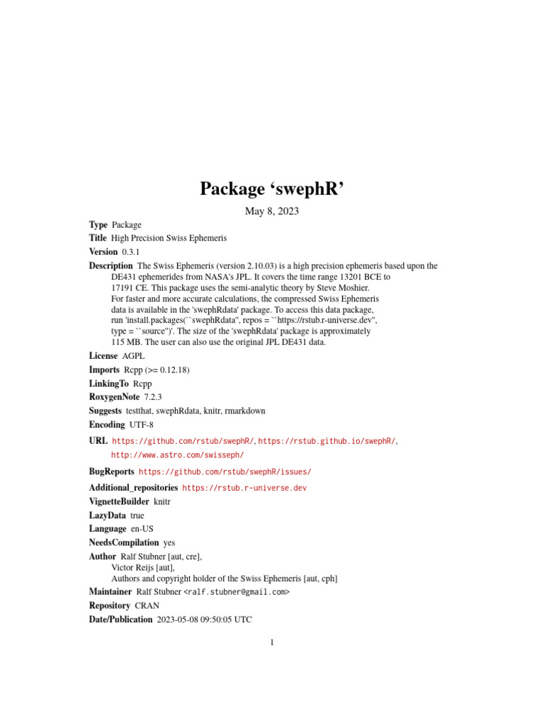 Sweph R | PDF | Apsis | Moon