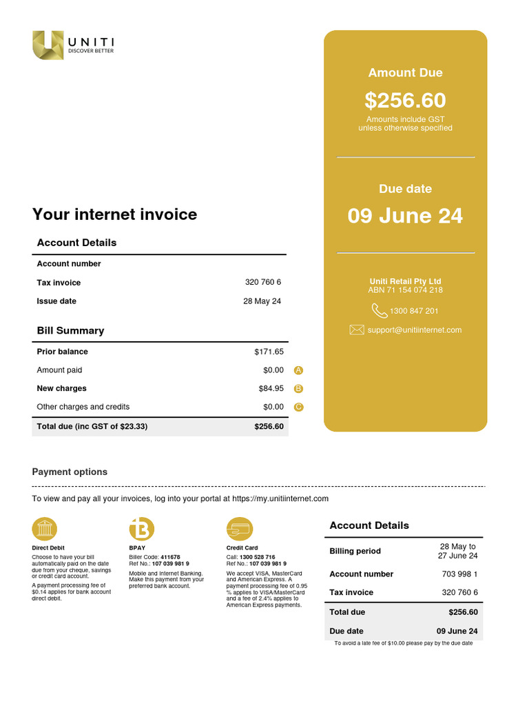 Uni Invoice 3207606gffgf | PDF | Financial Services | Money