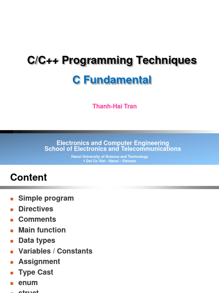 S01. CFundamental | PDF | Integer (Computer Science) | Computer Program