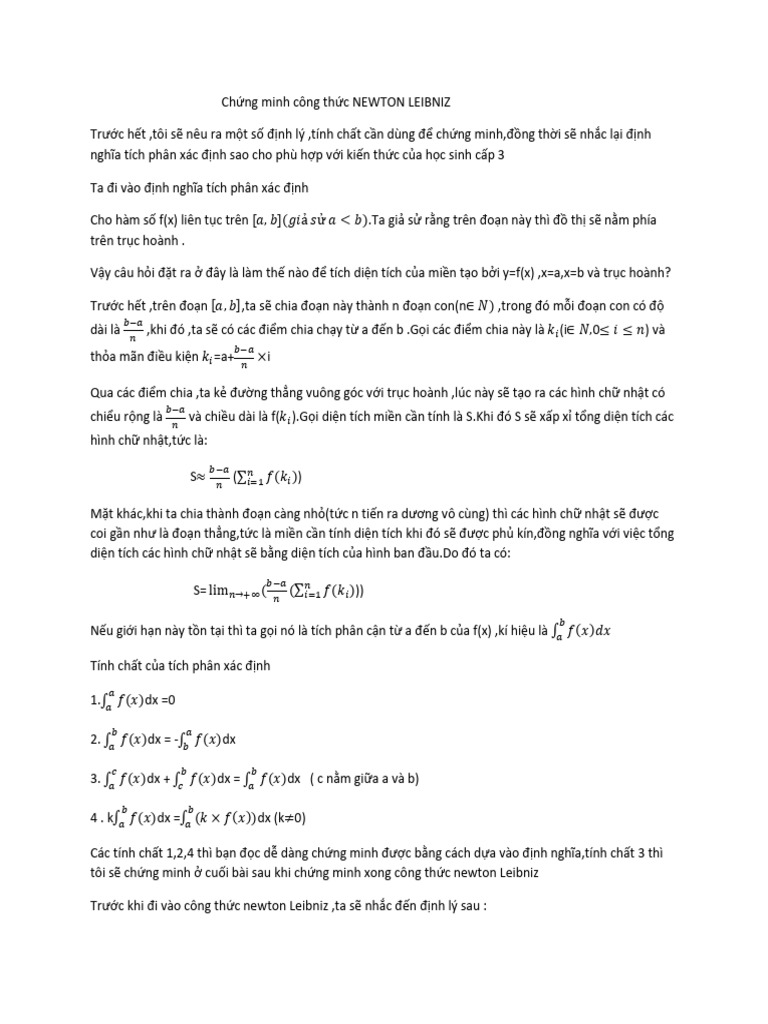 CH NG Minh Công TH C Newton Leibniz | PDF