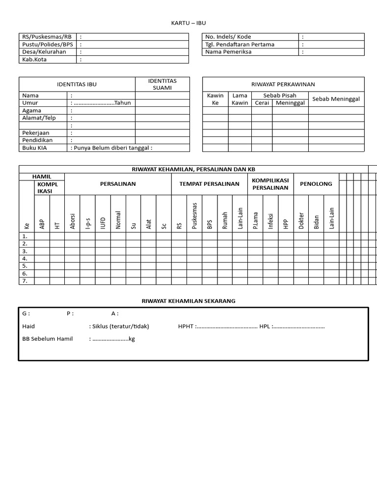 Kartu Ibu Depan | PDF