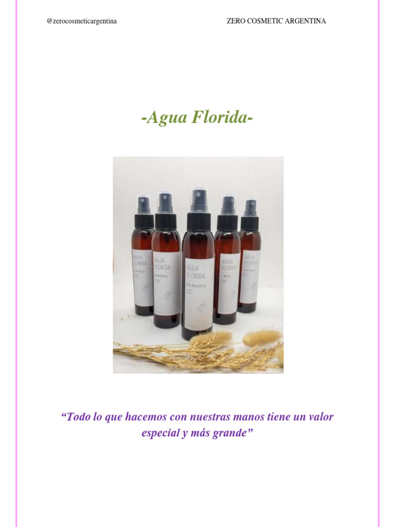 Agua Florida: Purificación y Usos Esenciales | PDF | Aceite esencial | Agua