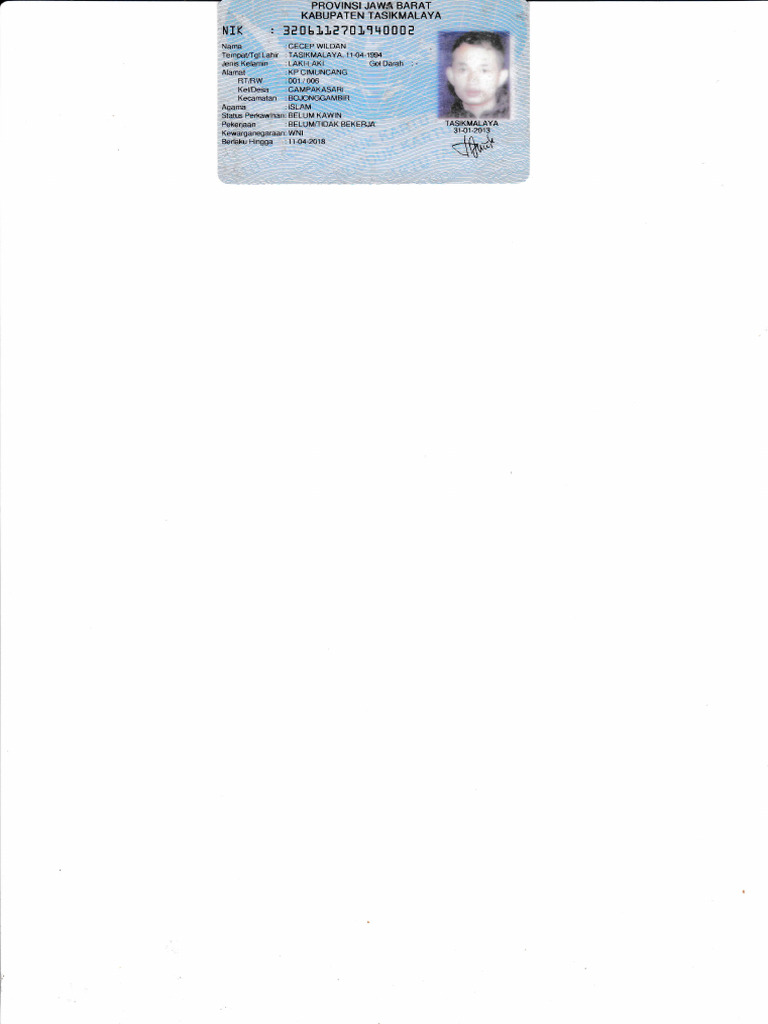 KTP Cecep Wildan | PDF