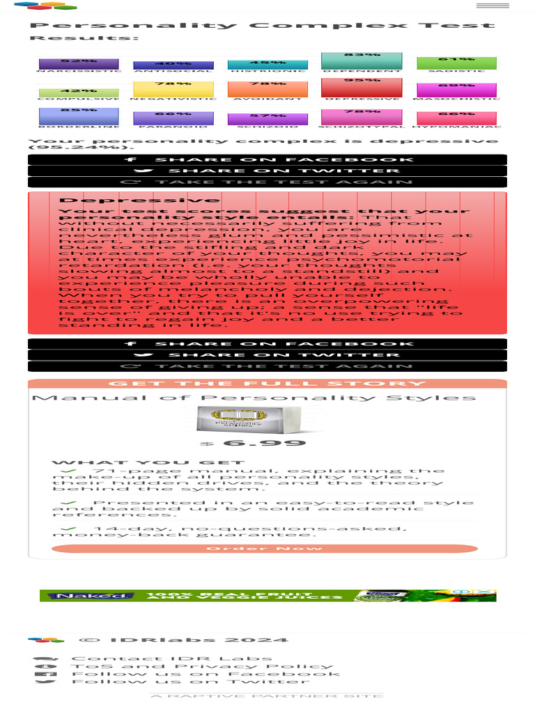 Personality Complex Test | PDF