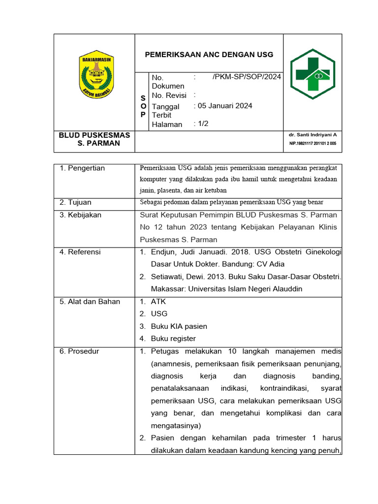 Sop Usg | PDF | Sains & Matematika