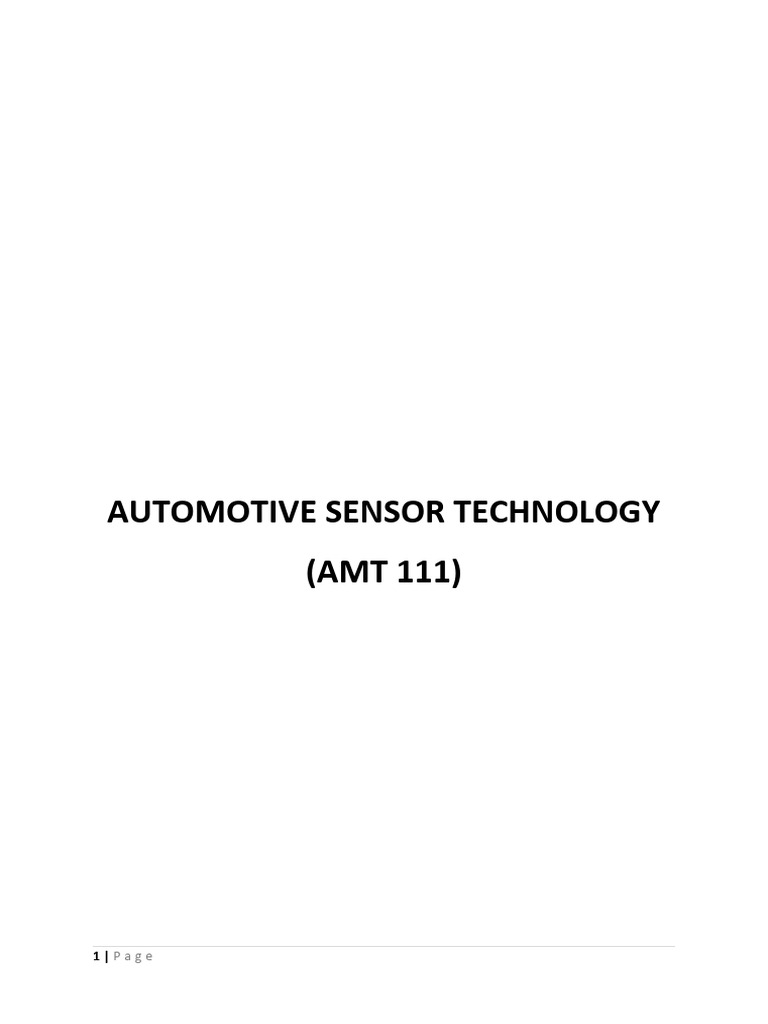 Automotive Sensor Technology | PDF | Central Processing Unit | Sensor
