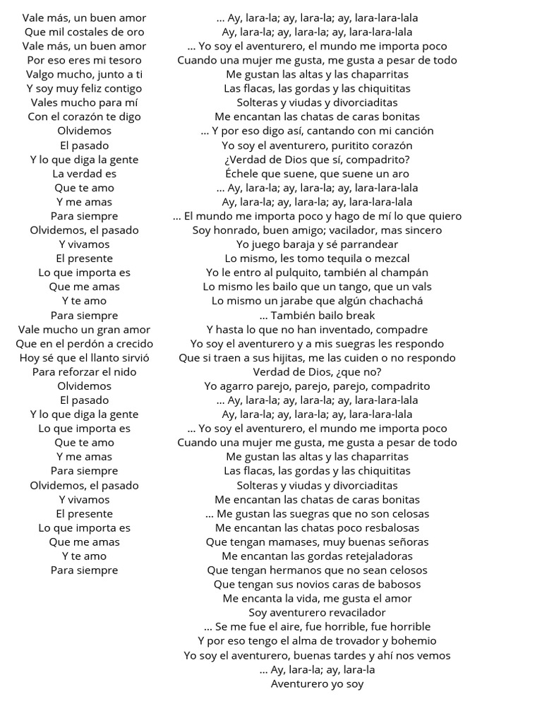 Vale Más, Un Buen Amor Que Mil Costales de Oro Vale Más, Un Buen Amor ...
